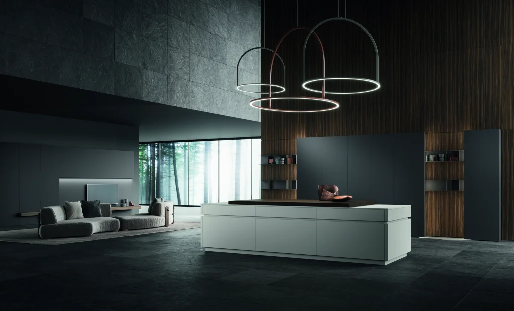 Beige Shaker Kitchen with HPL Top & Modular Wall